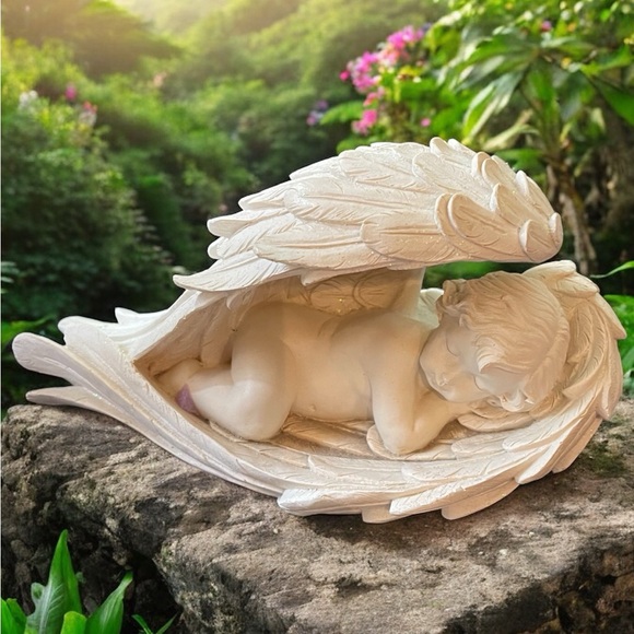 not sure | Accents | Vintage Resin Resting Cherub Angel Lying On Side ...